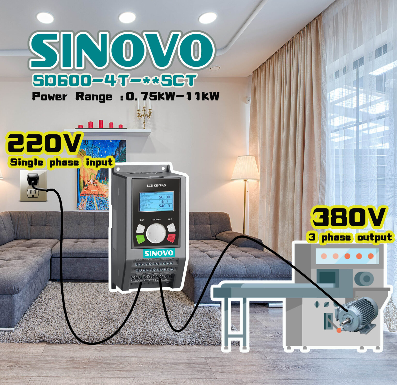 SD600 Single to Three Phase VFD - Drive VFD